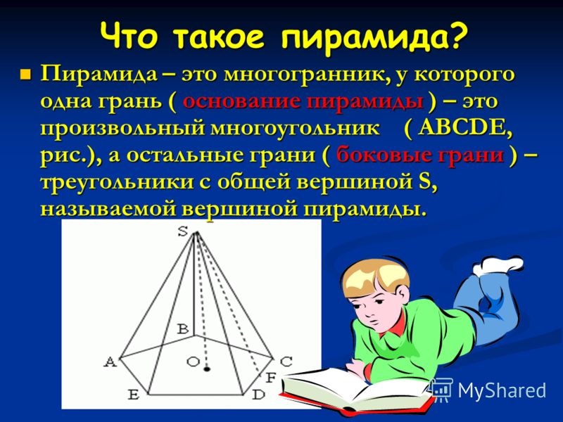 Презентация на тему Пирамида Построение пирамиды и её плоских