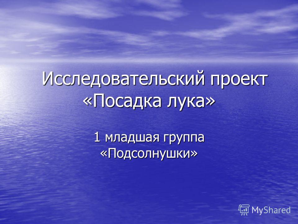Презентация на тему Исследовательский проект Посадка лука Исследовательский проект Посадка