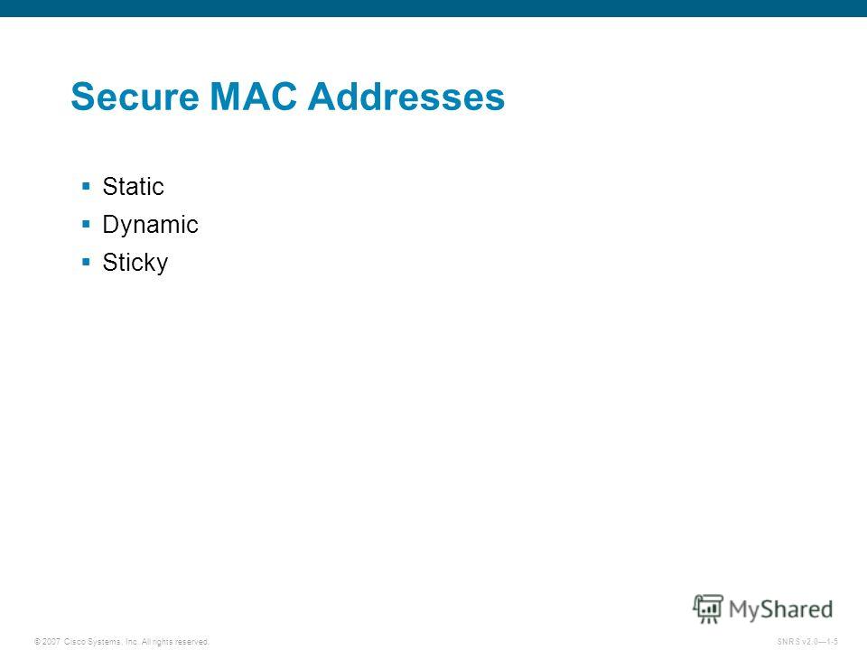 How To Set Static Mac Address Learning In Cisco Yourselflop